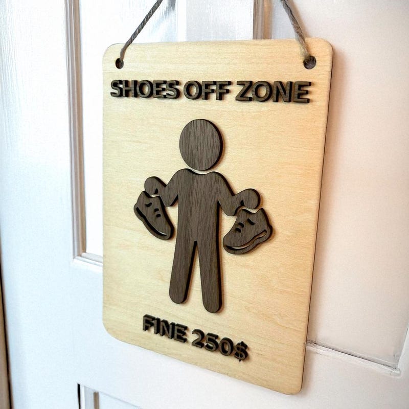 Take Shoes off Sign - Etsy