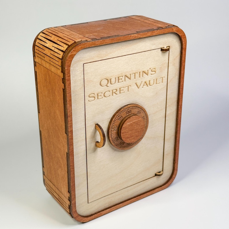 Personalized Wooden Piggy Bank Safe With Lock: Custom Engraved Money ...