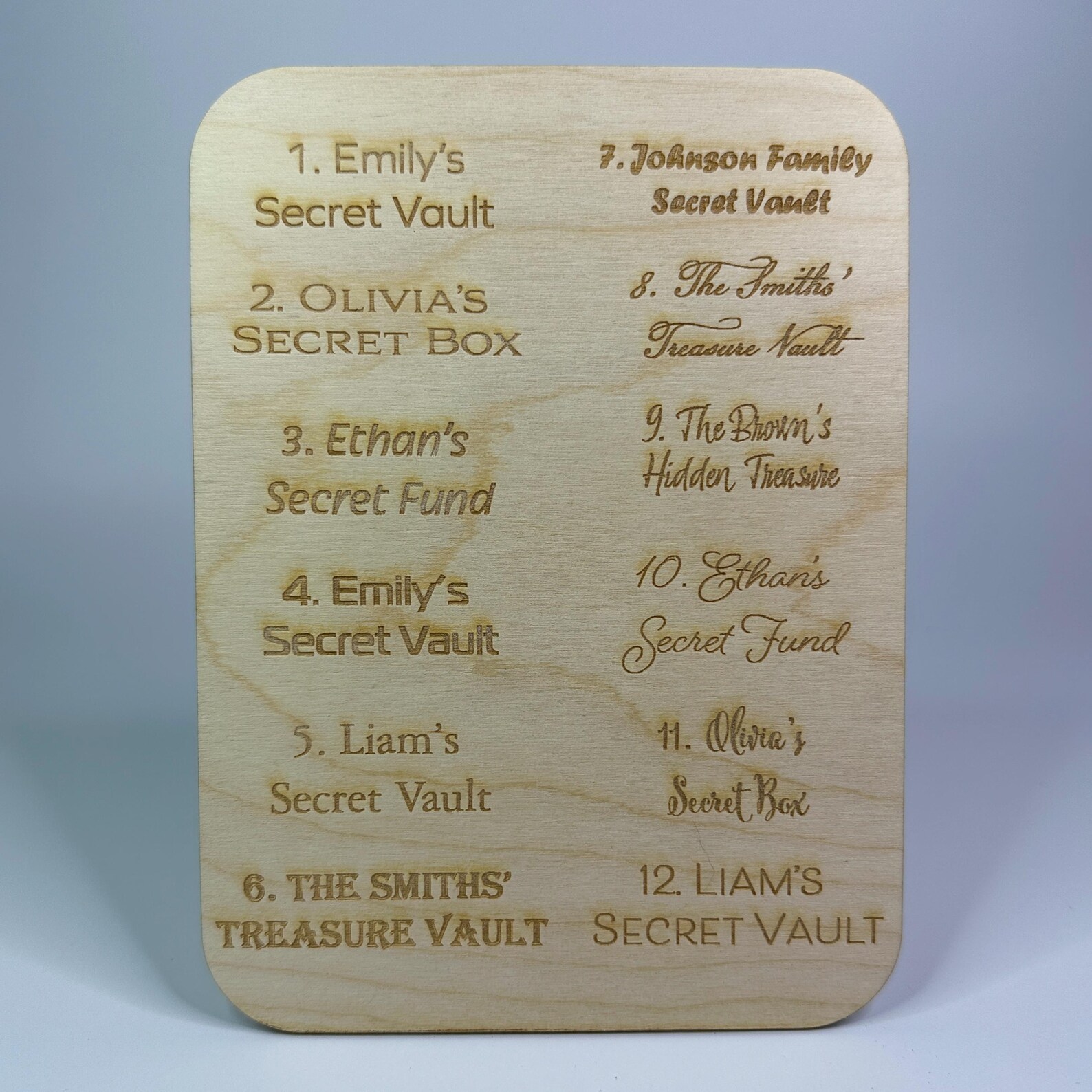 Personalized Wooden Piggy Bank Safe With Lock: Custom Engraved Money ...