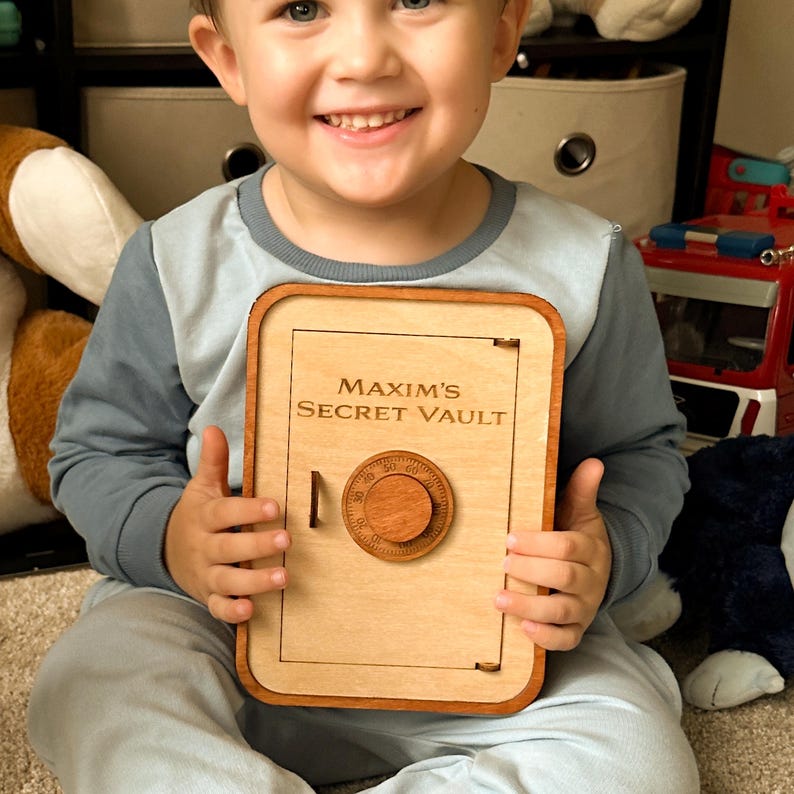 Personalized Wooden Piggy Bank Safe With Lock: Custom Engraved Money ...