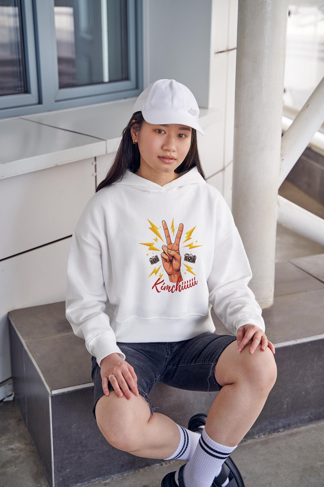 Korean Kimchi Victory Pose Hoodie Funny Cute Hoodie Gift for K-pop ...