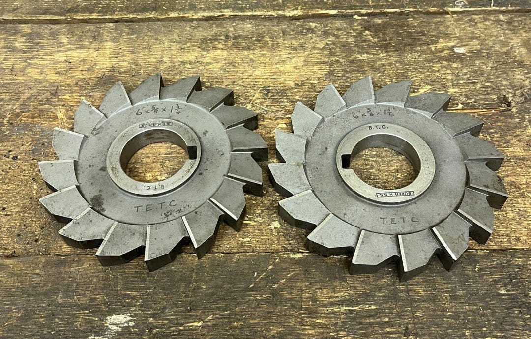X2 Horizontal Milling Cutters Matched Pair 6inch X 5/8 Cutters to Fit 1 ...