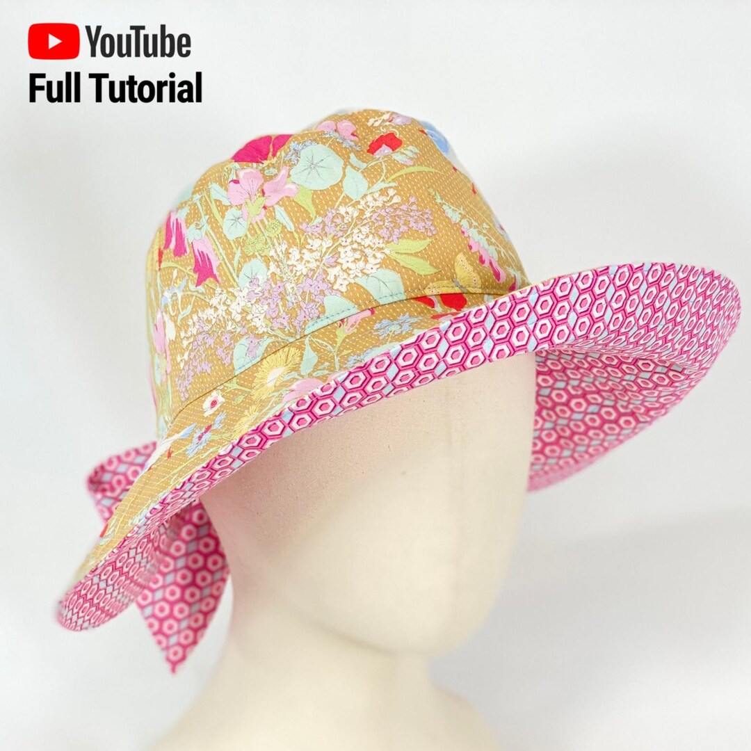 PDF -reversible Back Bow Sun Hat Sewing Pattern : Sunhat Digital ...