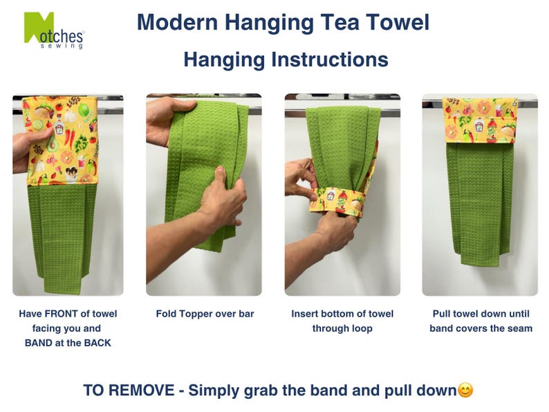 PDF- Modern Hanging Tea Towel Sewing Pattern - Perfect for Beginners ...