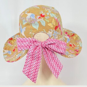 Reversible Back Bow Sun Hat Sewing Pattern PDF | Adjustable Ponytail ...