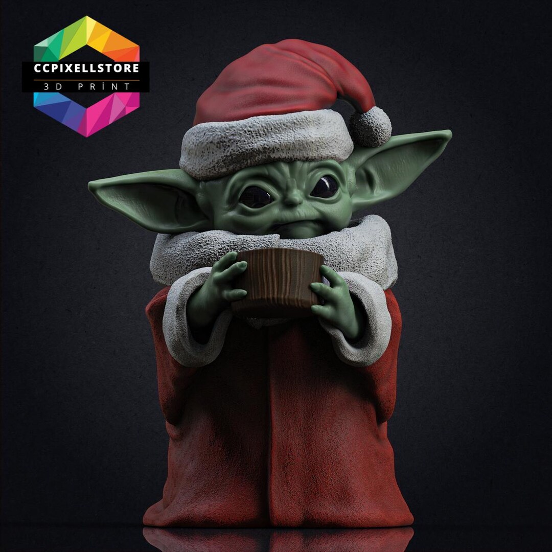 Christmas Grogu STL Model 3D Print Art, Holiday Decor, Star Wars Gift ...
