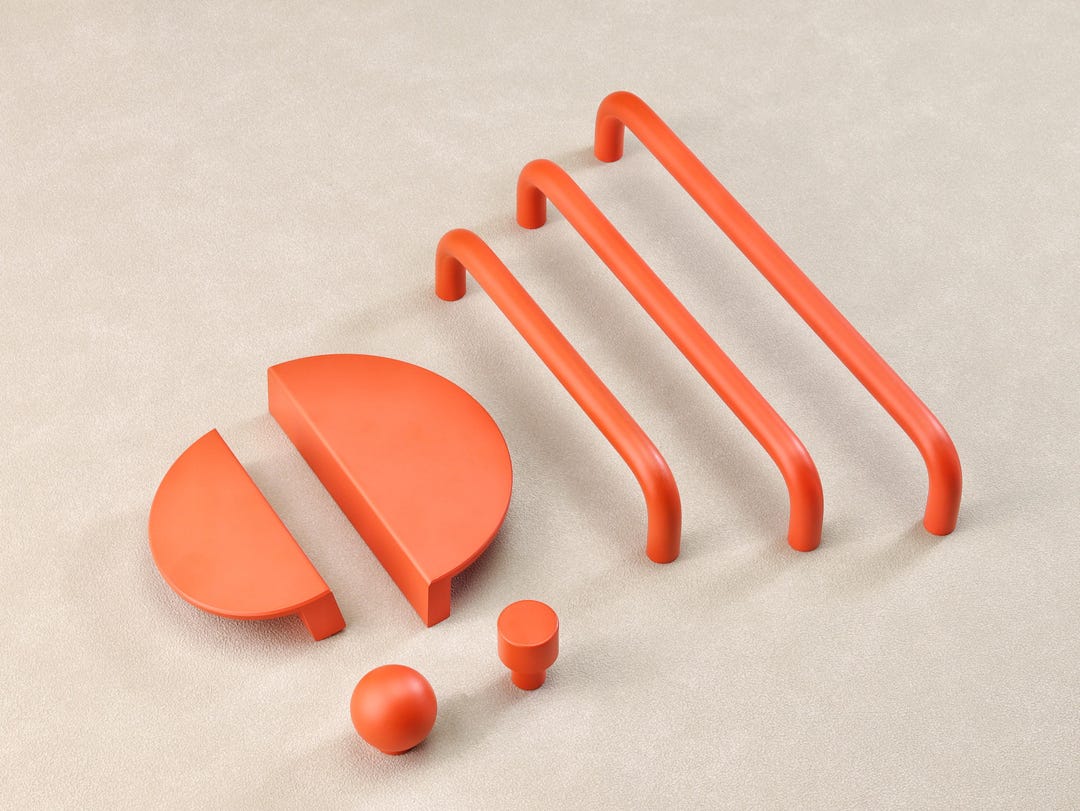 Orange Long Handles Dresser Drawer Knobs Cupboard Handle Pull ...