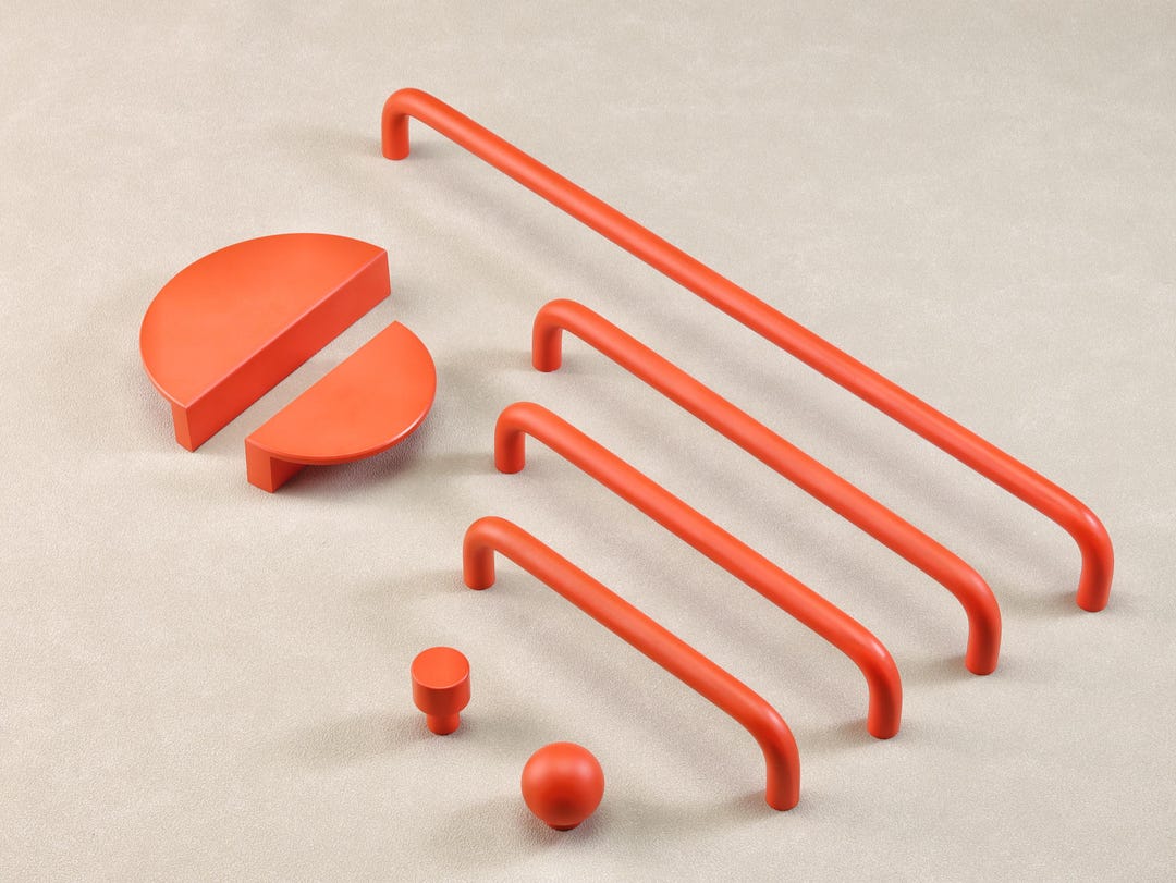 Orange Long Handles Dresser Drawer Knobs Cupboard Handle Pull ...