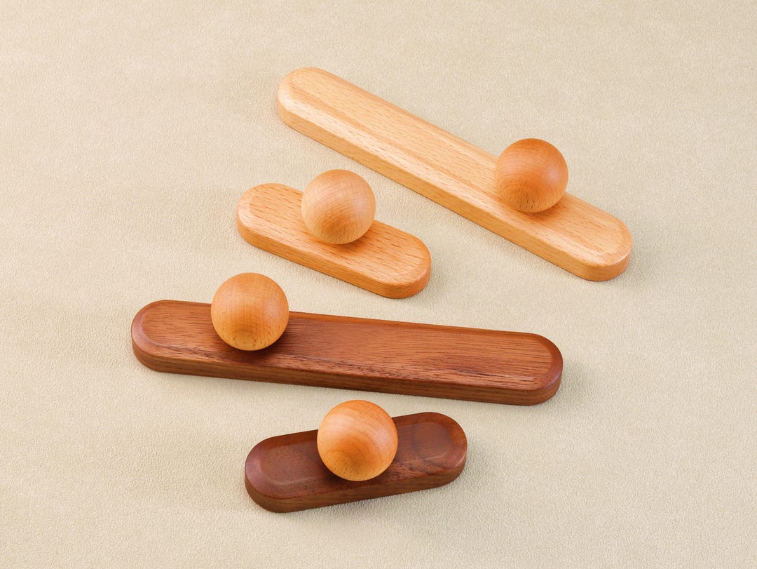Unique Wood Handles Black Walnut Beech Knobs Pulls Kitchen Door Handles ...