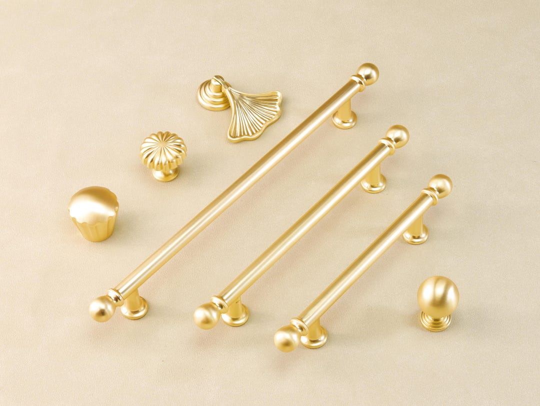 Minimalist Handles Polished Gold Drawer Dresser Handles Cupboard Pulls ...