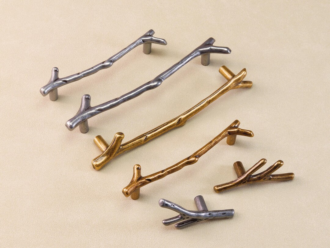 Simple Branch Style Handles Black Dresser Drawer Knobs Cupboard Handles ...