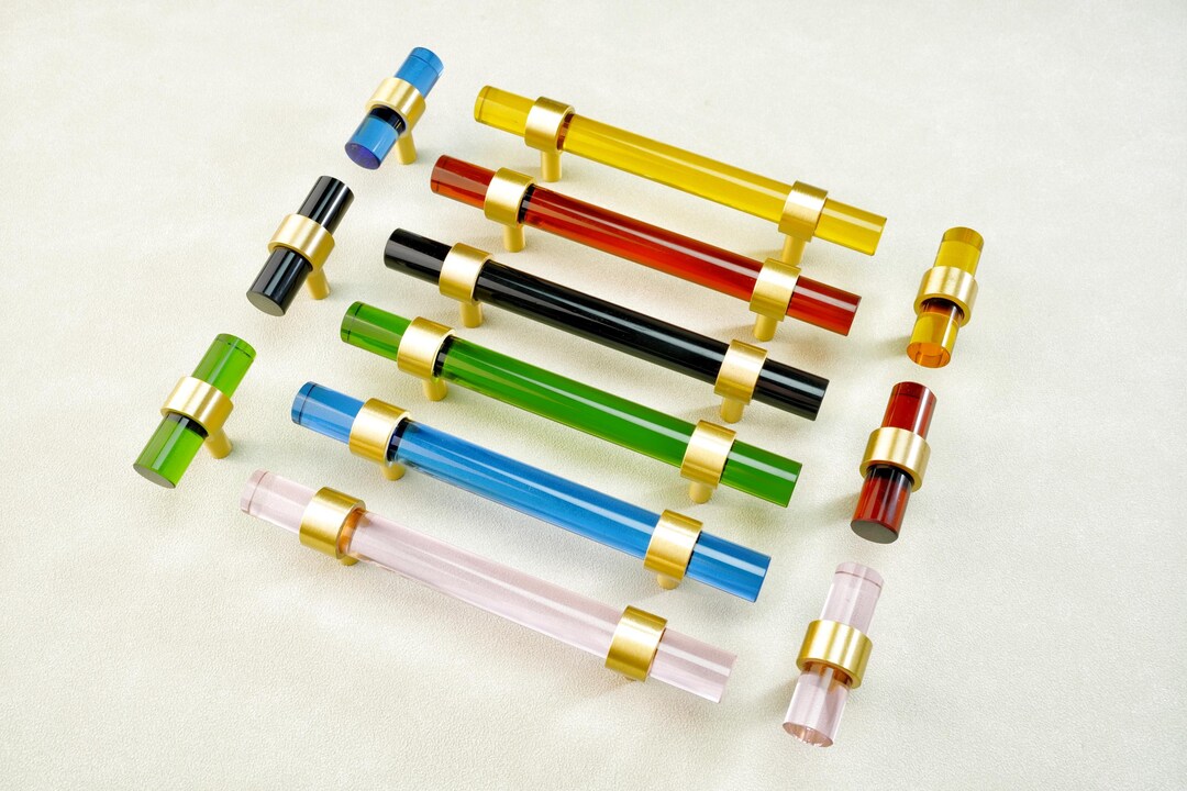 T-knob Transparent Colorful Handles Dresser Drawer Handle Kitchen ...