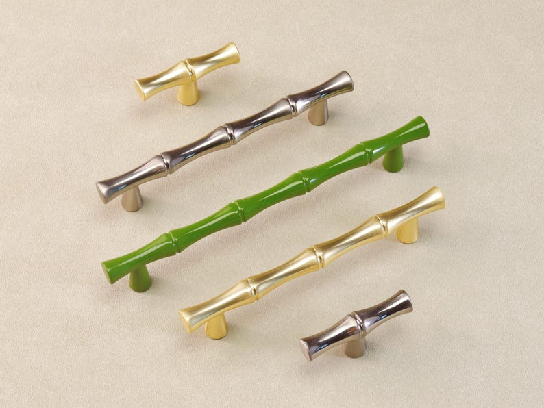 Simple Bamboo Style Handles Dresser Drawer Knobs Cupboard Handle ...