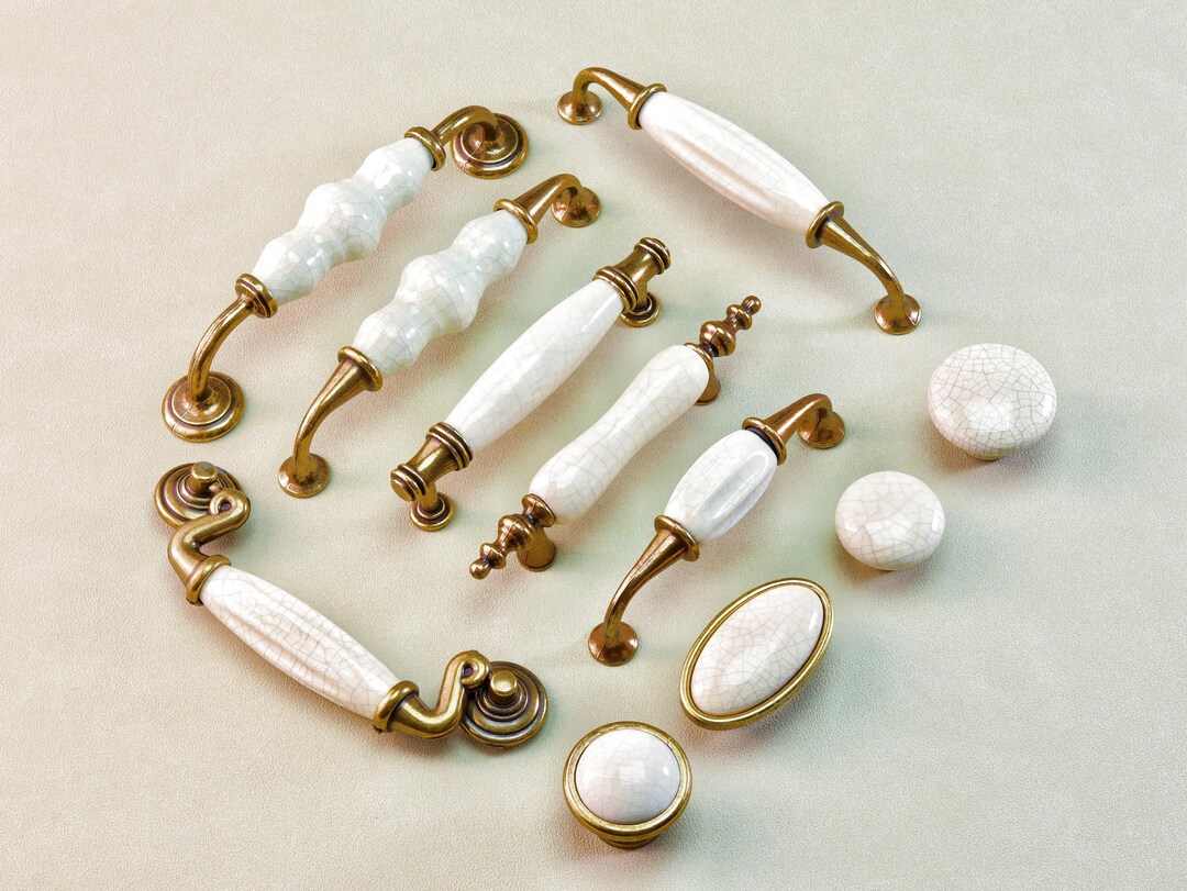 Ceramic Pulls Collection Dresser Drawer Handles Cupboard Knobs Wardrobe ...