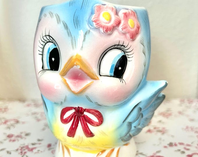 Vintage Lefton Japan Ceramic Bluebird Cup Mug With Handle 284 - Etsy