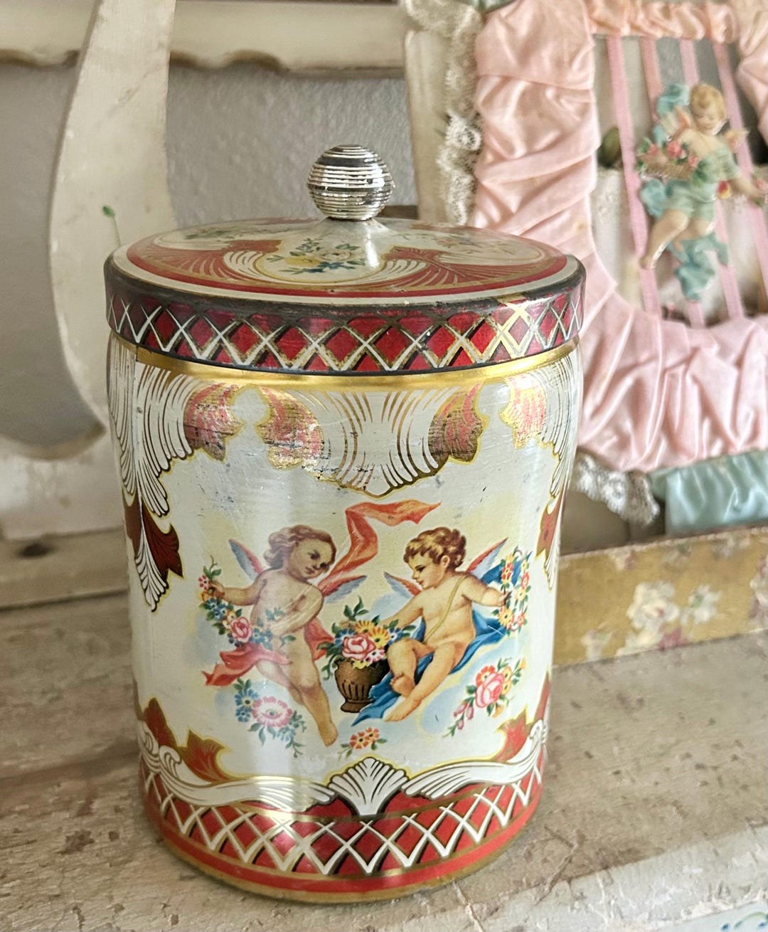 Vintage Decorative Cherubs Angels Tin Made in England - Etsy