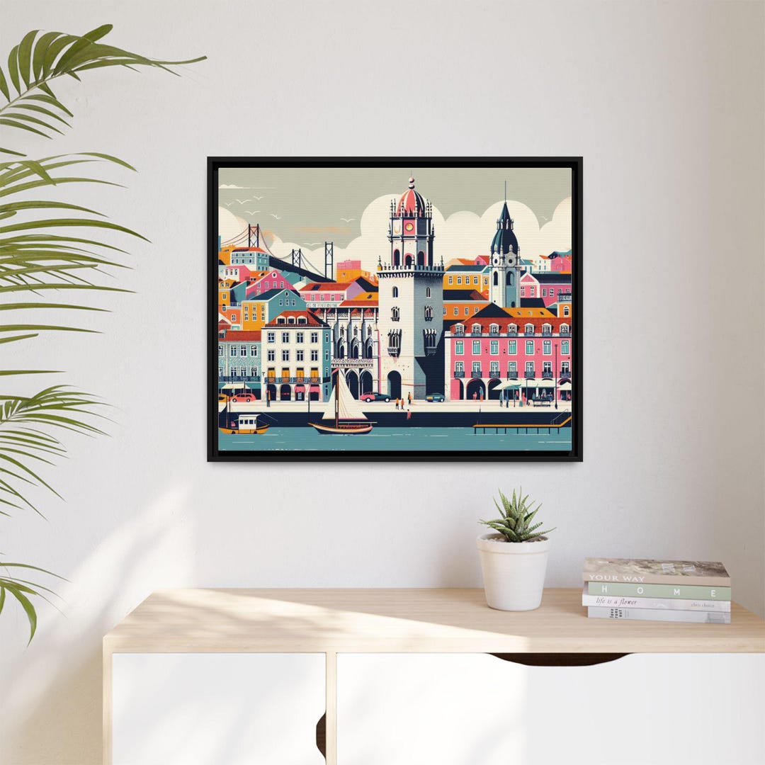 Wall Art Print, Lisbon Travel Wall Hanging Décor Gift Matte Canvas ...
