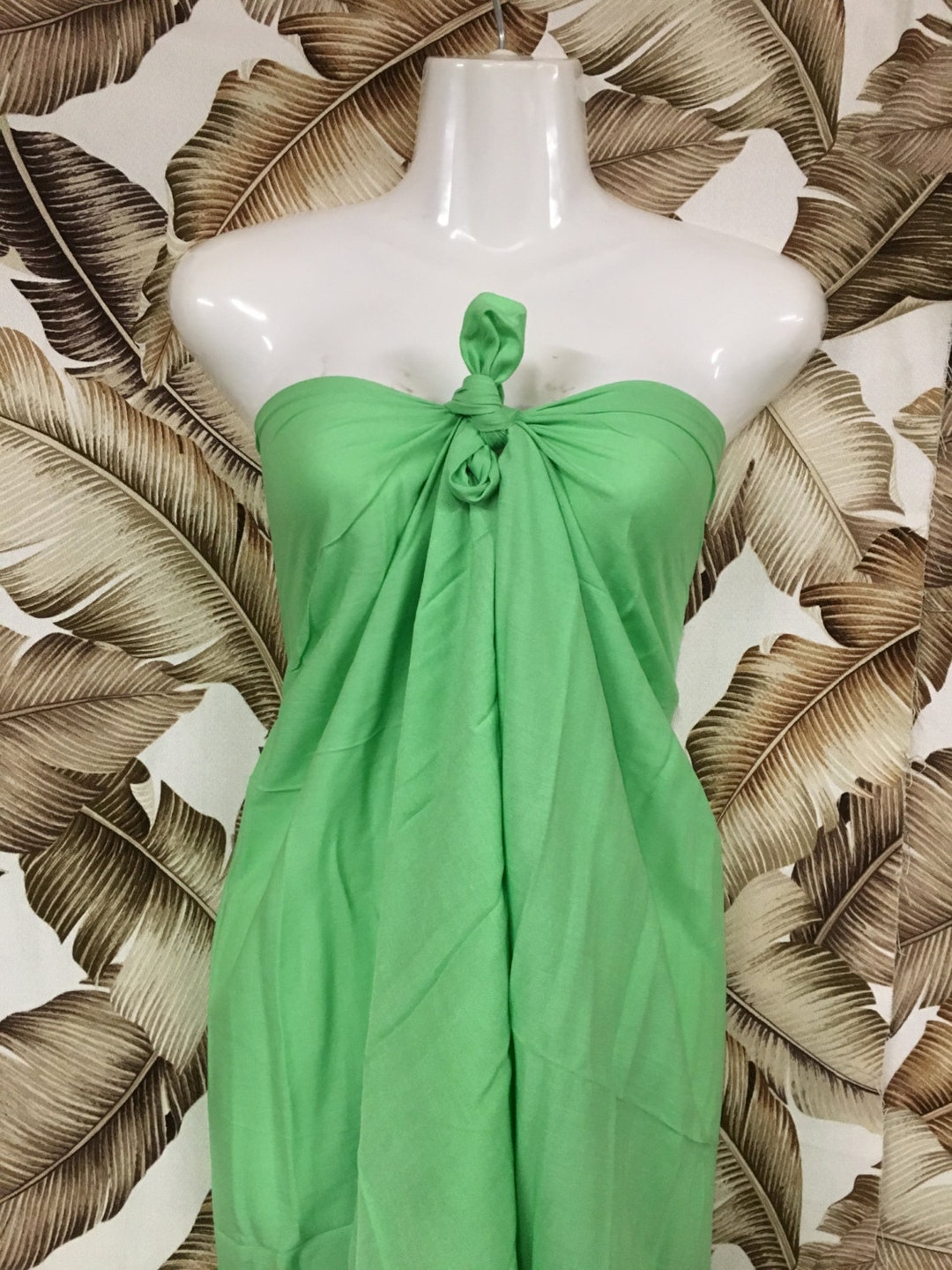 Tahitian PAREU MINT GREEN No Fringe Pareo - Etsy