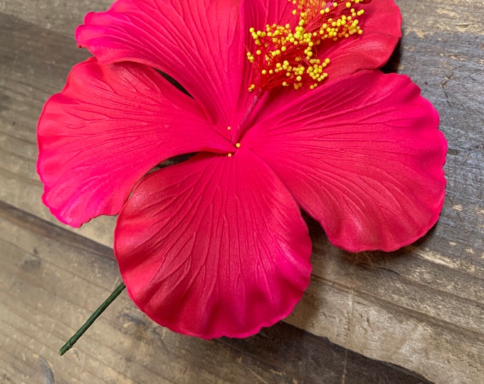 Foam 4.5” HIBISCUS Flower Hair Pick - Etsy
