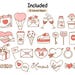 Valentine Clipart Bundle, Valentine Doodle Clip Art Set, Valentine's ...