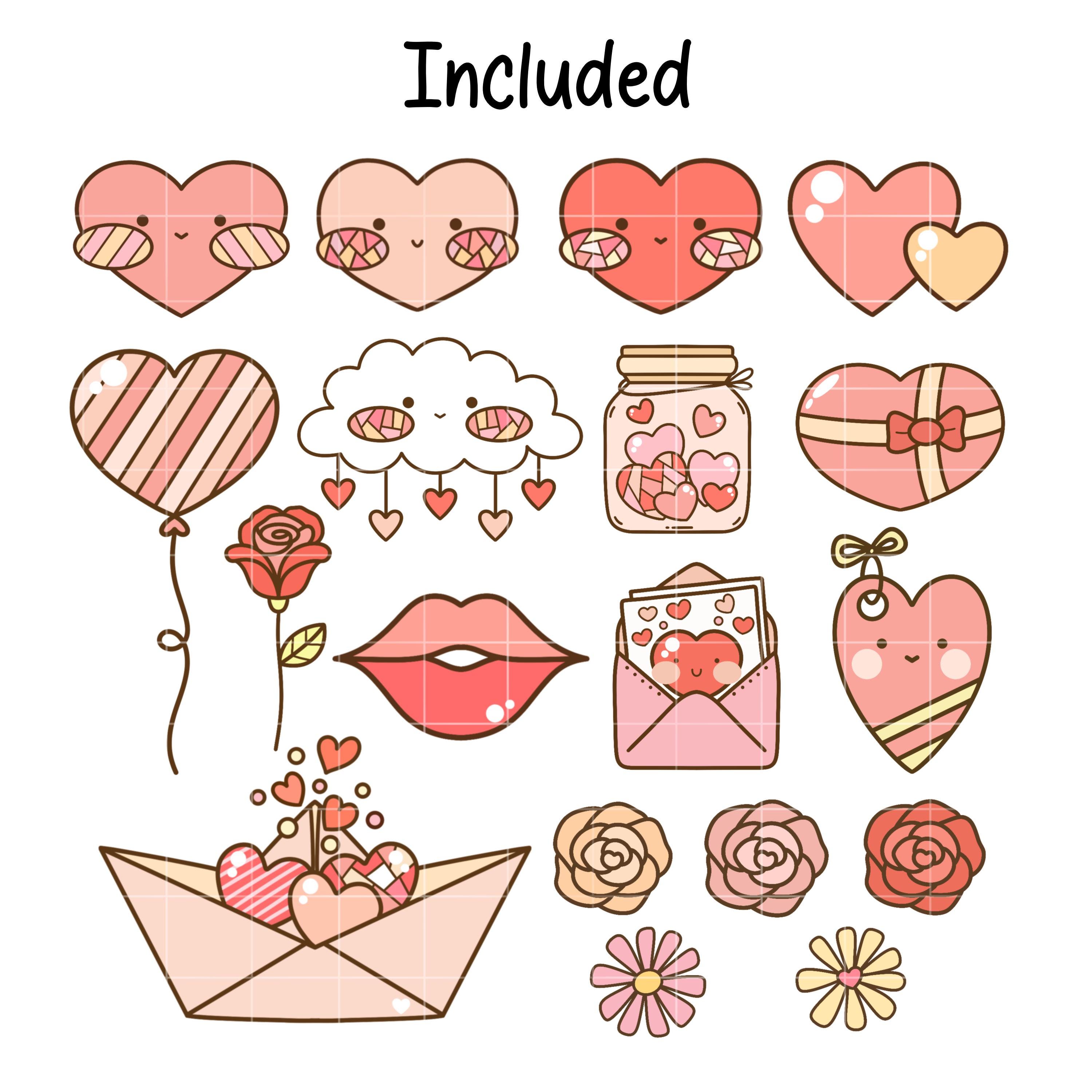 Happy Valentine's Day Clipart Bundle, Valentine Png, Heart Clipart ...