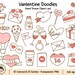 Valentine Clipart Bundle, Valentine Doodle Clip Art Set, Valentine's ...
