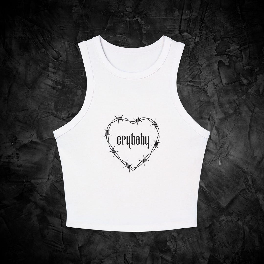 Barbed Wire Heart Crybaby Tank Top- Alt Graphic Punk Emo Cry Baby Eboy ...