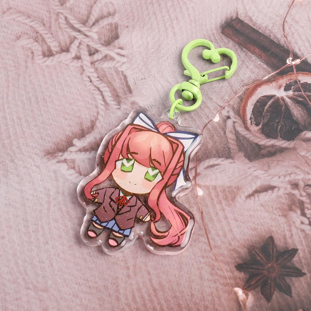 Doki Doki Literature Club Glitter Acrylic Keychain 2.5” | Psychological ...