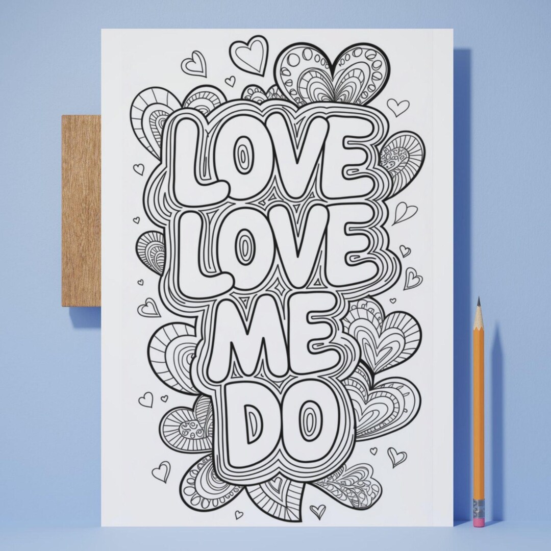 Zentangle Love Quotes Coloring Pages Mindful Relaxation Activity Stress ...