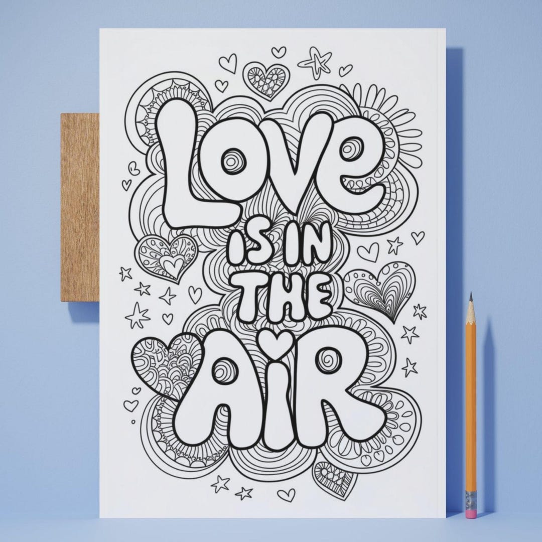 Zentangle Love Quotes Coloring Pages Mindful Relaxation Activity Stress ...