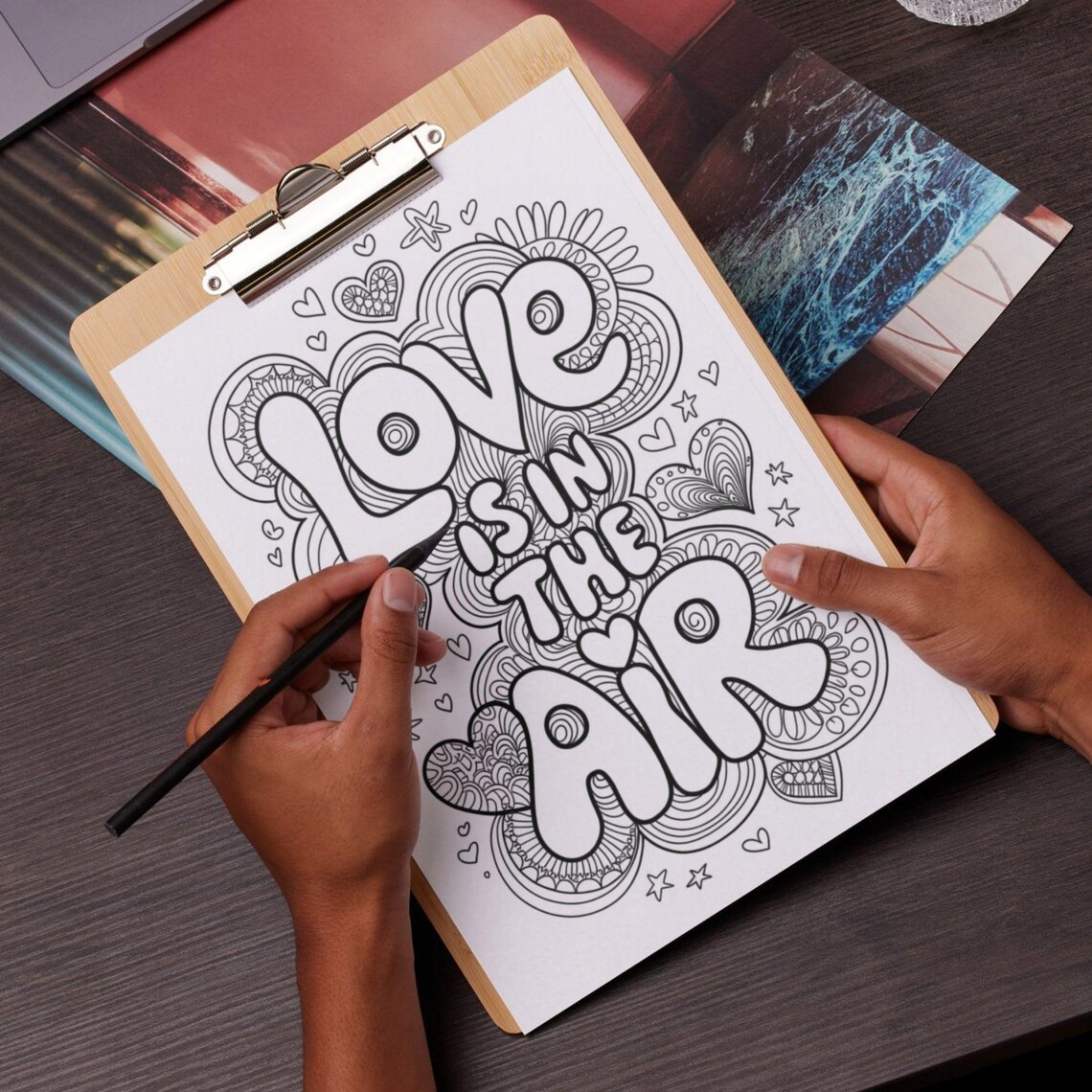 Zentangle Love Quotes Coloring Pages Mindful Relaxation Activity Stress ...