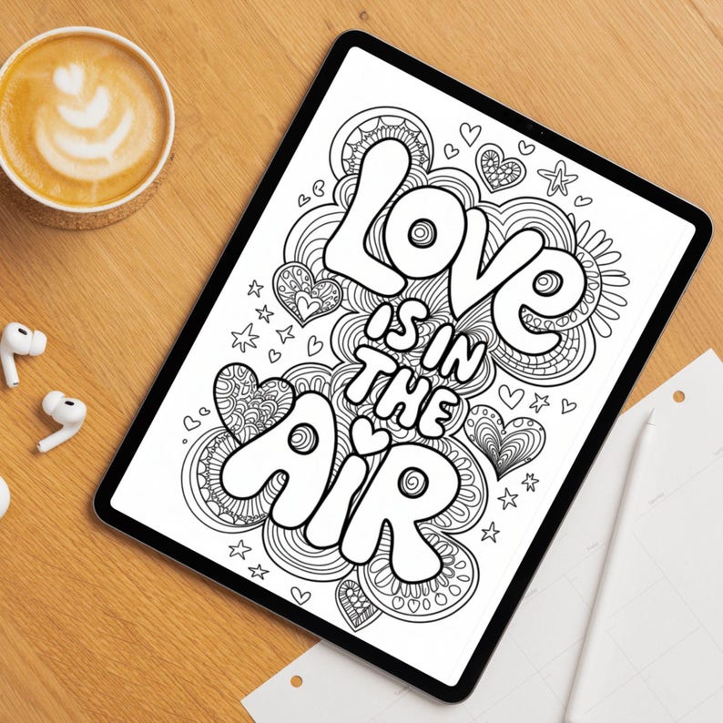 Zentangle Love Quotes Coloring Pages Mindful Relaxation Activity Stress ...