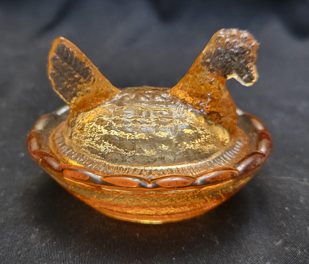 Pink Amber Hen on Nest Salt Cellar 2"x 2.5" - Etsy