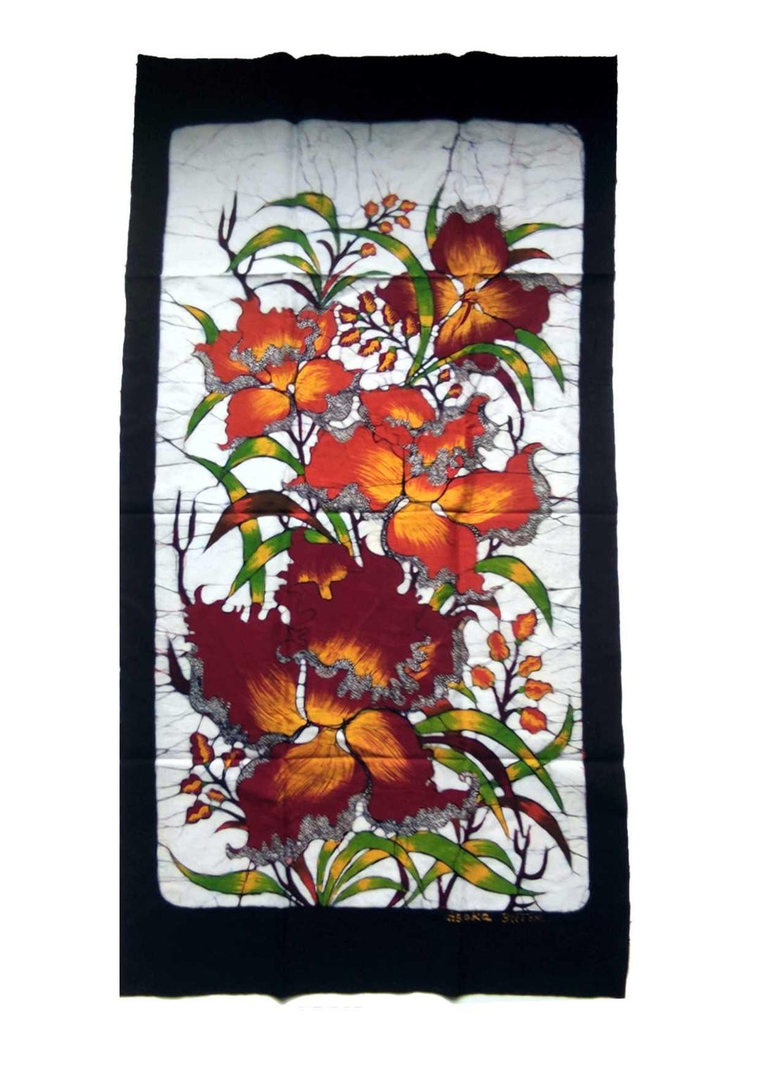 Batik's Painting, Vintage Batik Signed, Painting on Cotton Fabric - Etsy