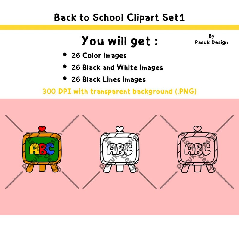 Back to School Clip Art Set1 - Etsy