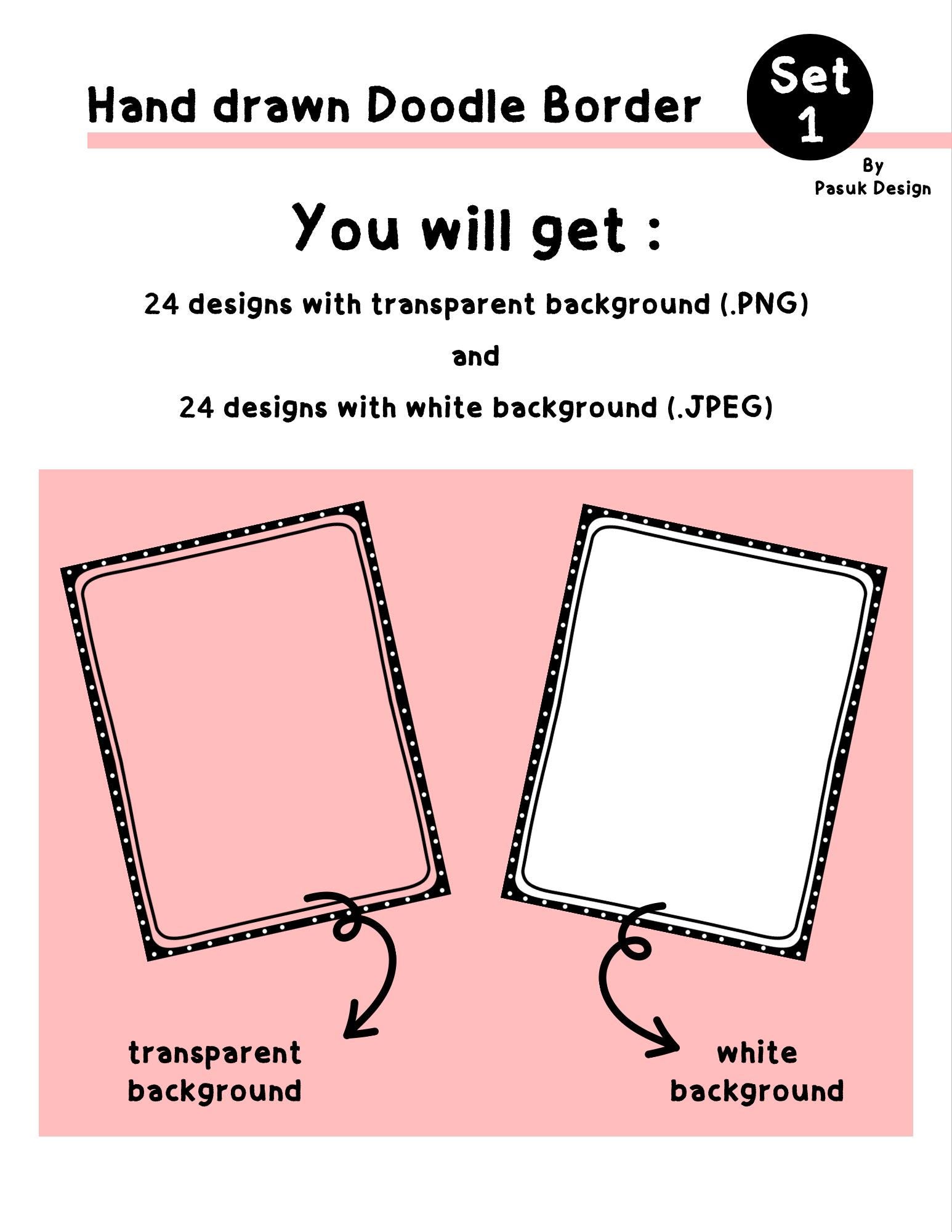 Hand Drawn Doodle Border, Dot Border Clipart, Doodle Frames, Planner ...