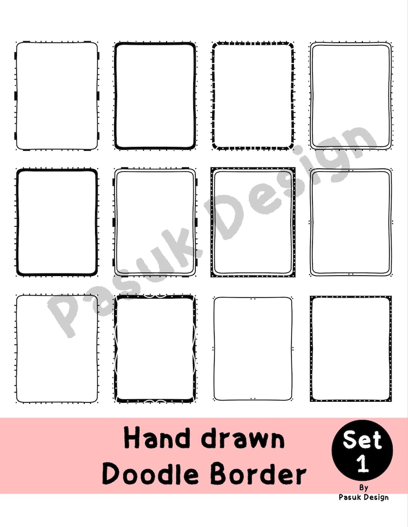 Hand Drawn Doodle Border, Dot Border Clipart, Doodle Frames, Planner ...