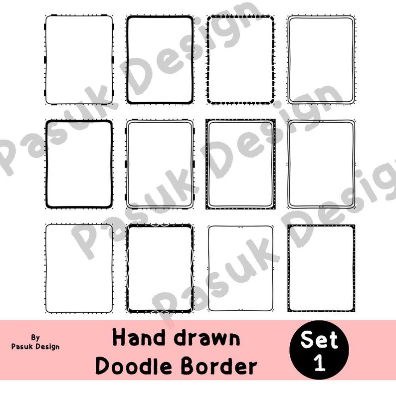 Hand Drawn Doodle Border, Dot Border Clipart, Doodle Frames, Planner ...