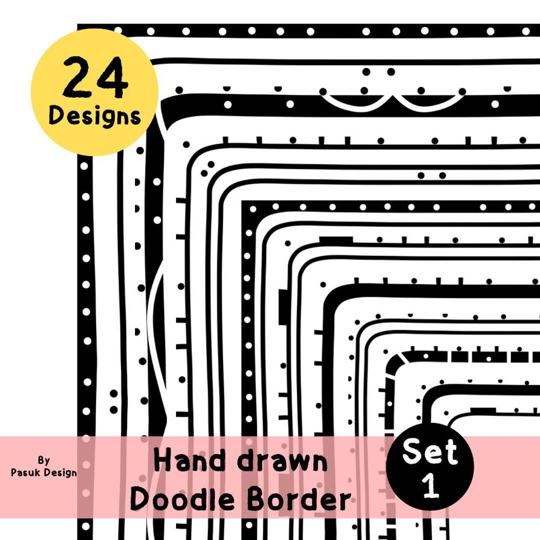 Hand Drawn Doodle Border, Dot Border Clipart, Doodle Frames, Planner ...
