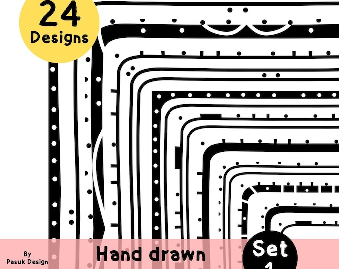 Hand Drawn Black Doodle Border, Doodle Border Planner, Page Border ...