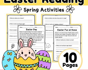 Easter Reading Comprehension Passages Worksheets Questions Spring ...