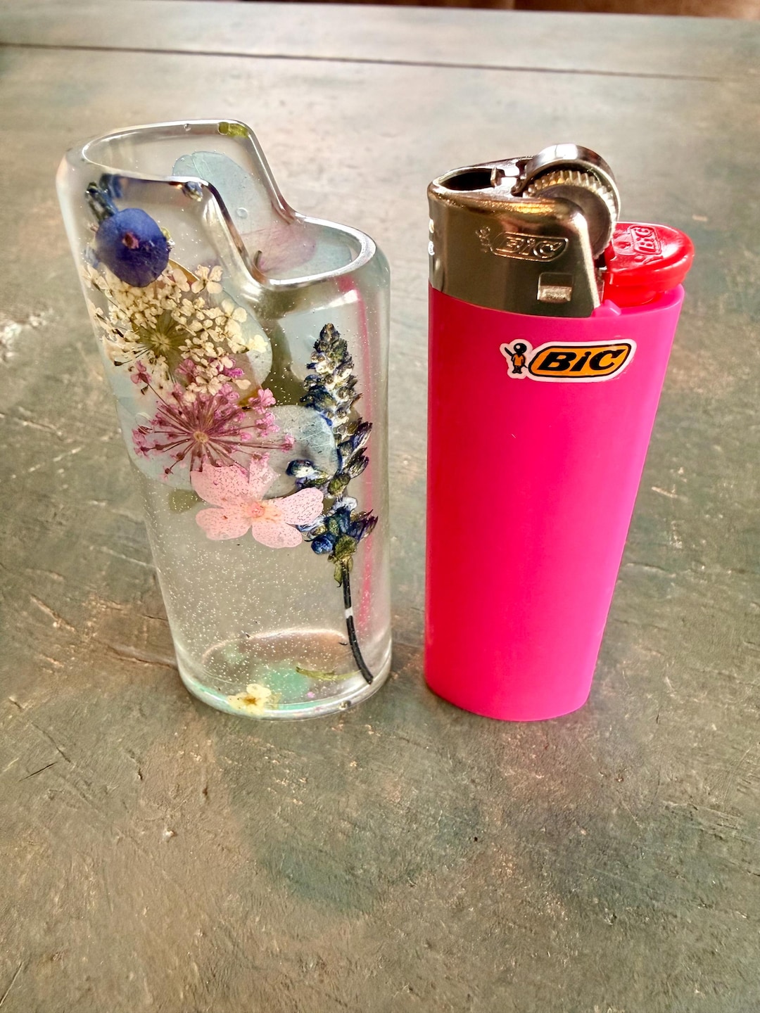 Handmade Resin Lighter Cover | Custom Dried Pressed Flowers | Gift for ...