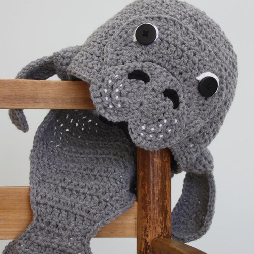 Manatee Hat Crochet Beanie Fish Hat Manatee Men Women - Etsy
