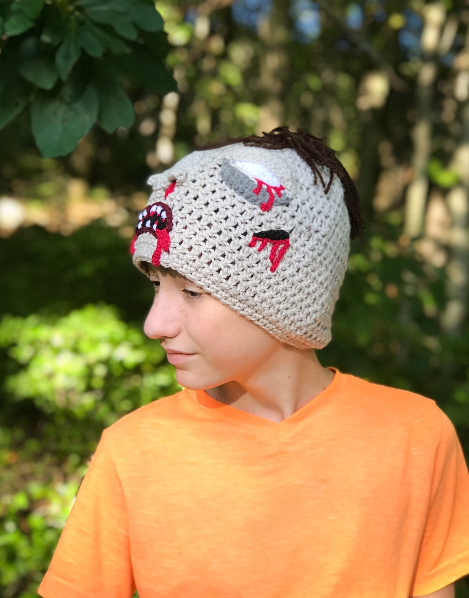 Zombie Hat Crochet Beanie Halloween Costume Boys Girls - Etsy