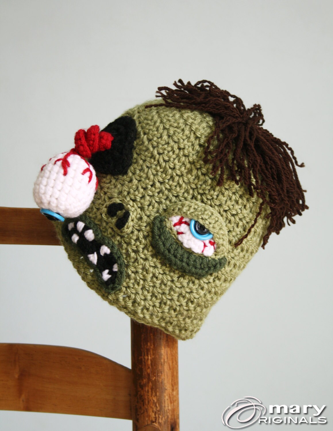 Zombie Hat Crochet Beanie Halloween Costume Boy Girl Men - Etsy