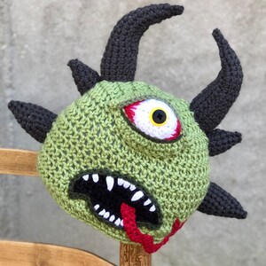 Monster Hat, Crochet Beanie, Halloween Costume, Christmas Gift, Boys ...