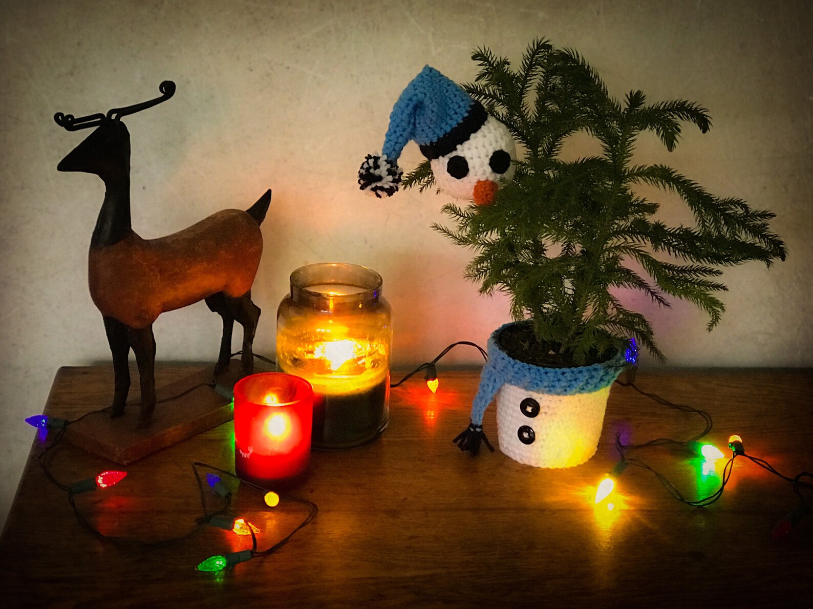 Snowman, Plant Pot, Planter, Christmas, Gift, Holidays, Crochet, Home ...