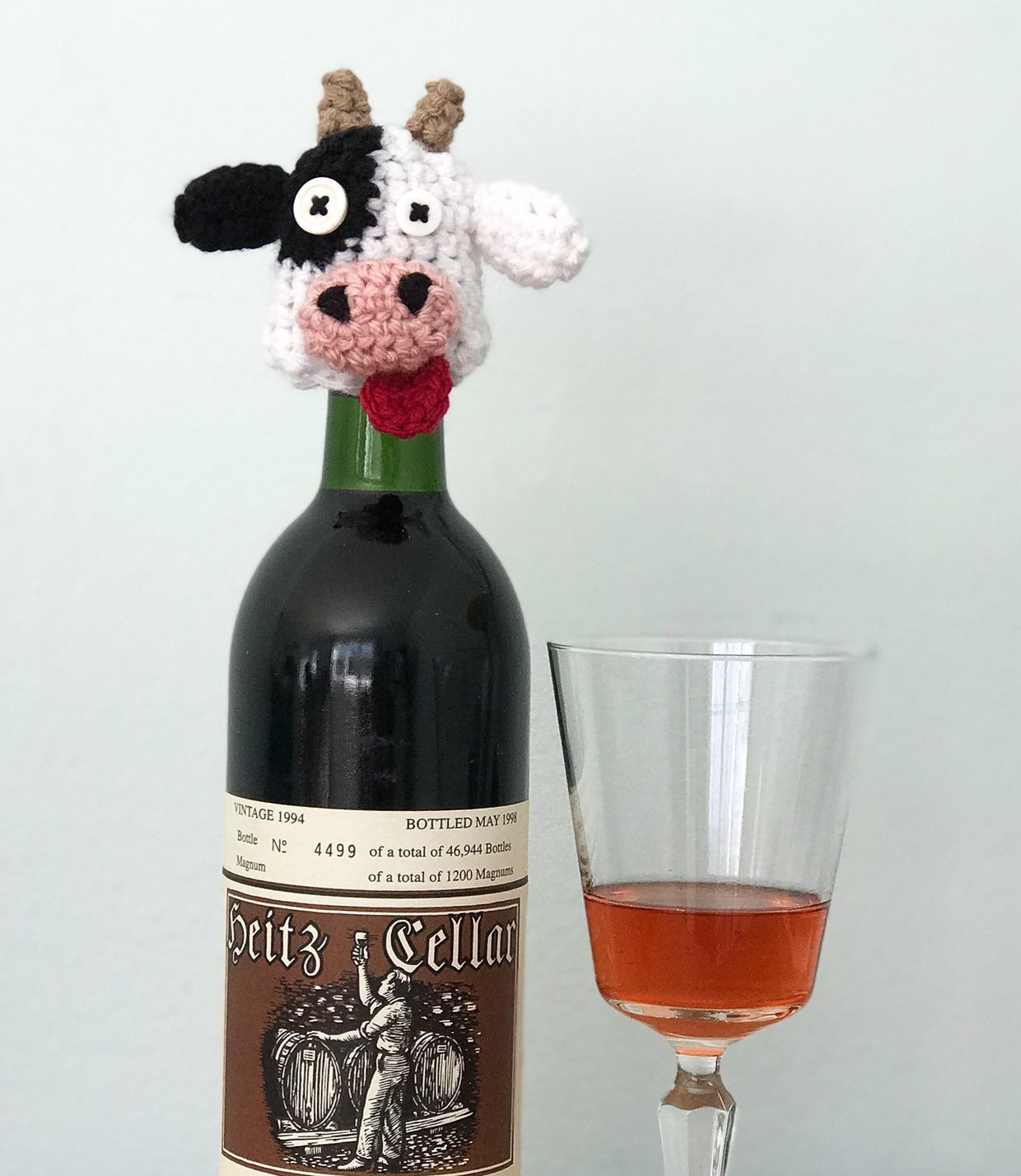 Drunken Cow Cow Bottle Topper Wine Hat Bar Man Cave Adult | Etsy