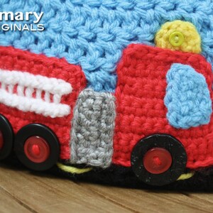 Fire Engine Hat, Fire Truck Hat, Firetruck Hat, Crochet Beanie, Crochet ...