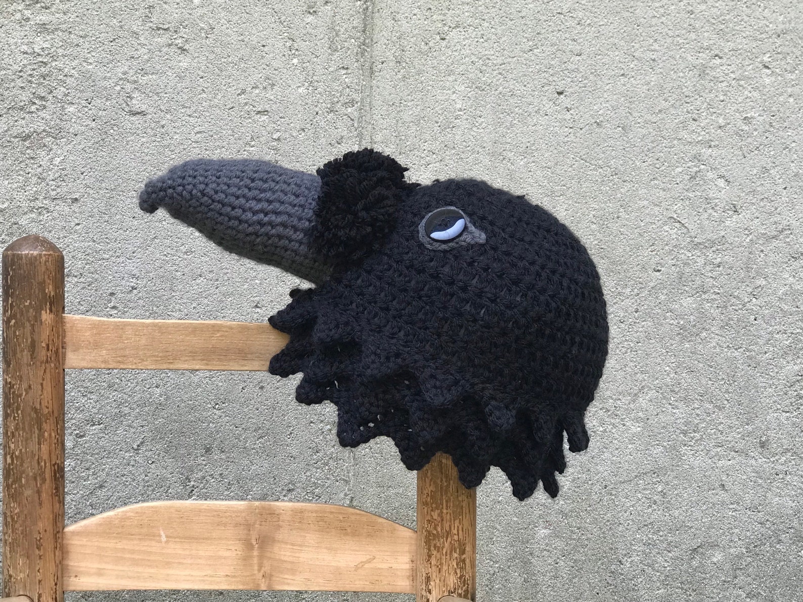 Raven Hat, Crow Hat, Beanie, Crochet, Accessories, Clothing, Men, Women ...